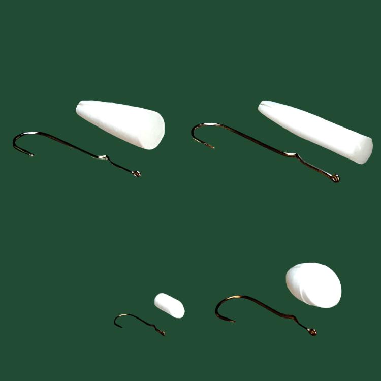 Hard Foam Popper Bodies w/ Hooks | Wapsi | J Stockard